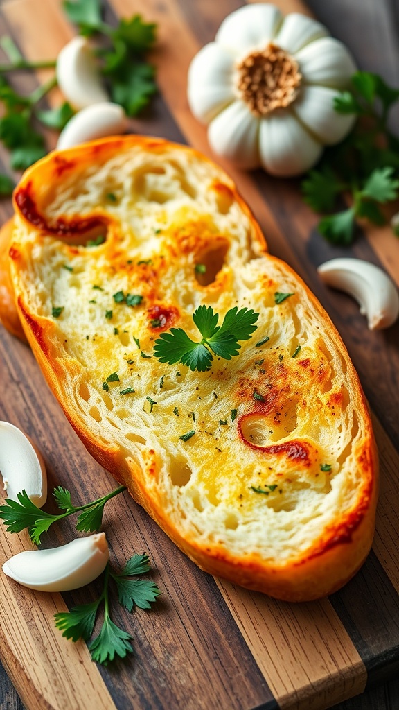 Crispy Garlic Toast with Fresh Herbs