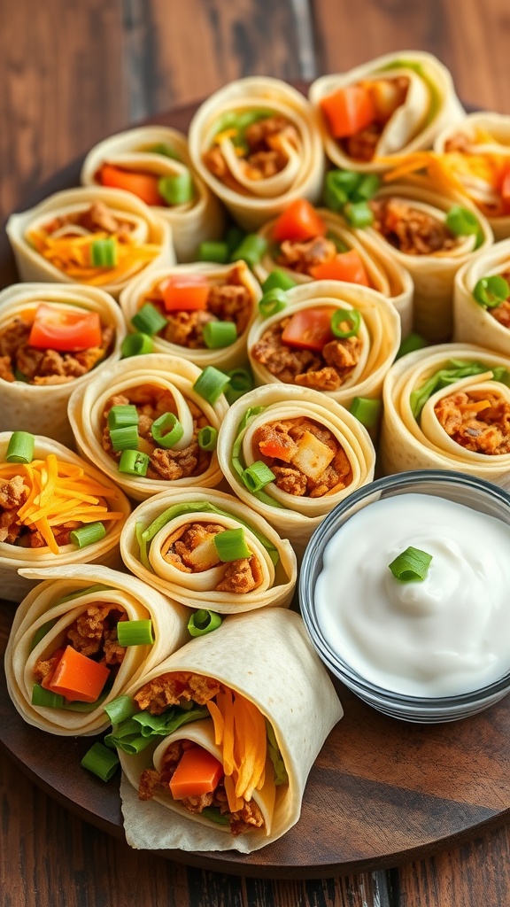 Savory Taco Tortilla Roll-Ups Recipe