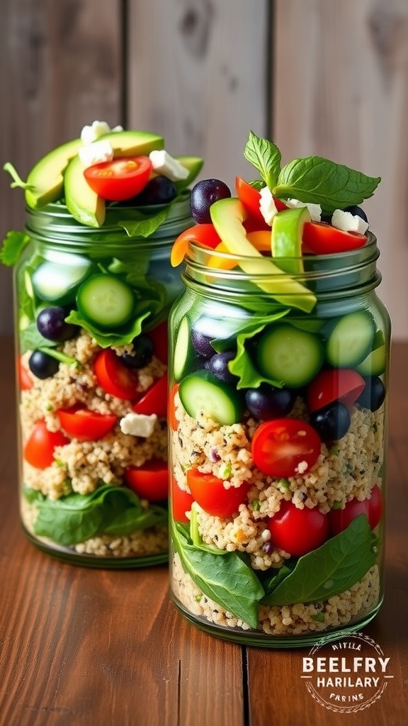 Healthy and Vibrant Lunch Jars