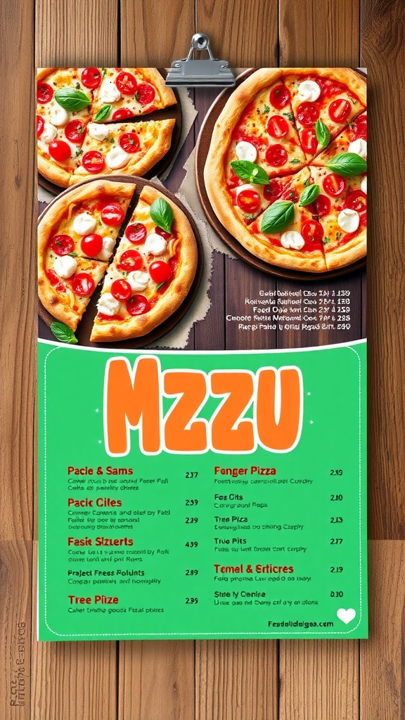 Creative Pizza Menu Design Ideas