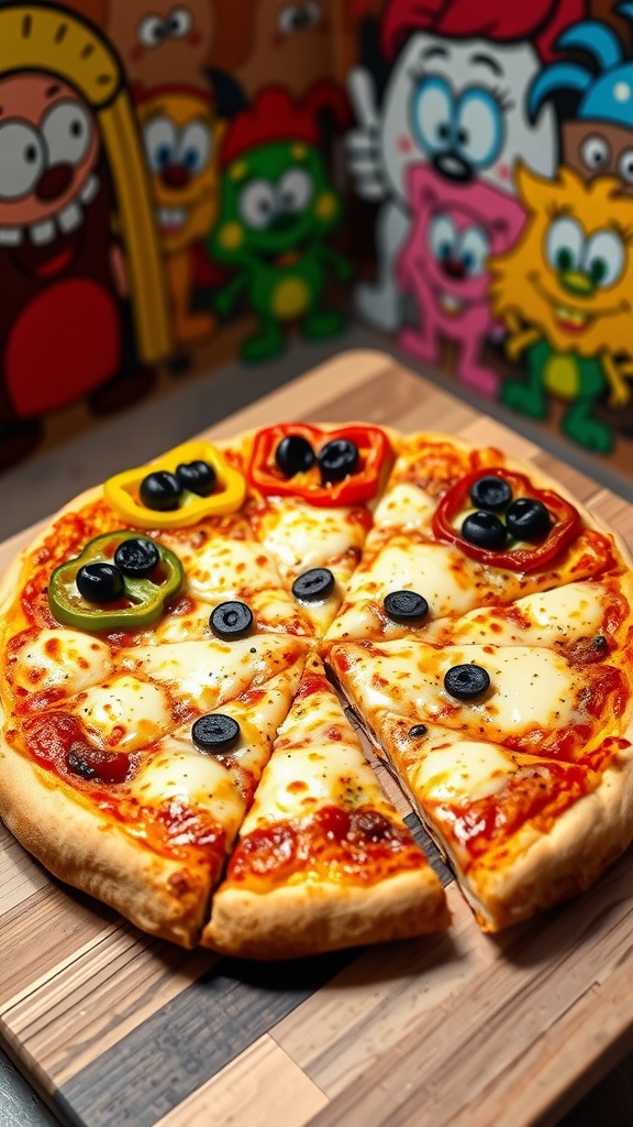Cartoon-Themed Pizza for Kids