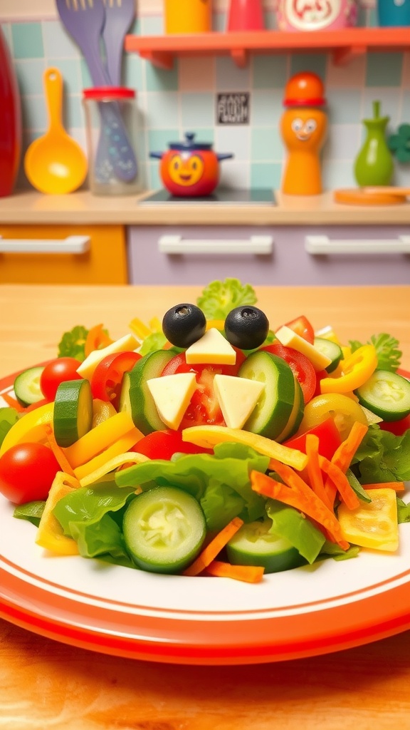 Colorful Cartoon Salad for Kids