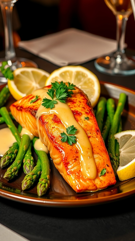 Elegant Pan-Seared Salmon with Lemon Butter Sauce