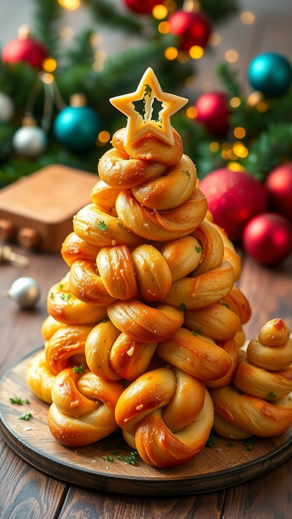 Festive Garlic Knot Christmas Tree Recipe
