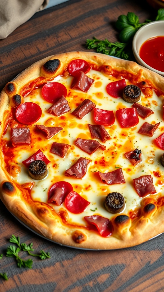 Triple Meat Pizza Recipe