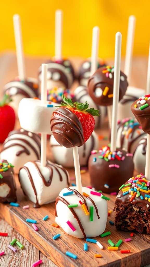 Decadent Chocolate-Covered Dessert on a Stick