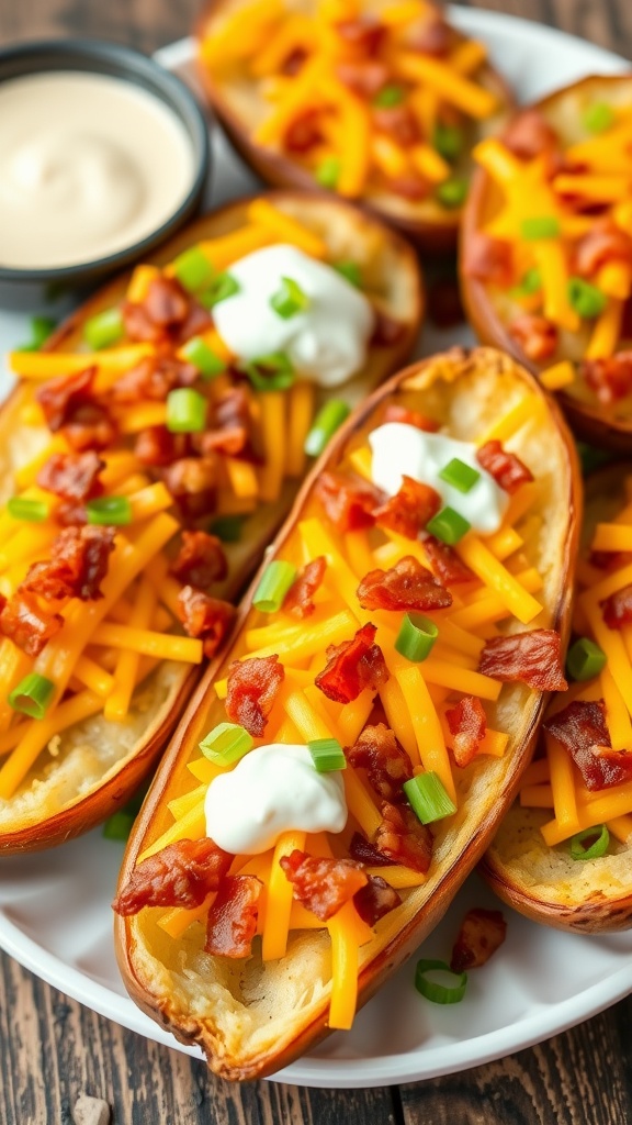 Crispy Loaded Potato Skins Appetizers