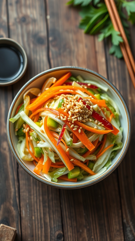 Crispy Japanese Cabbage Salad with Ginger Dressing