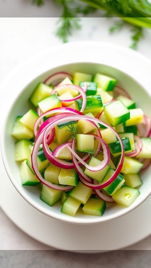 Light and Fresh Cucumber Salad under 100 Calories