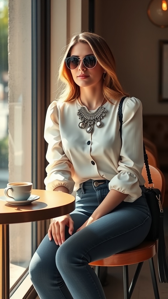 Stylish Lunch Outfit with Jeans