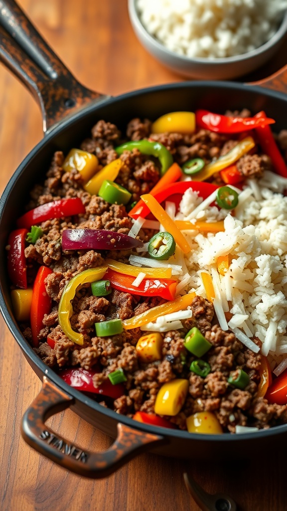 Savory Ground Beef Skillet Dinner for Two