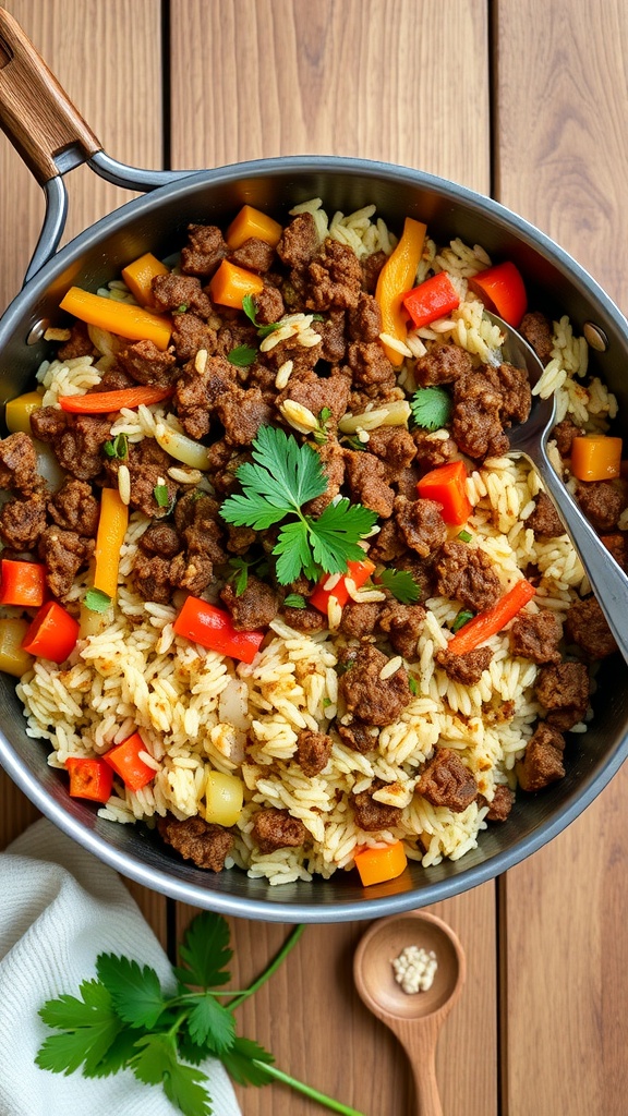 Savory Ground Beef and Rice Skillet Recipe