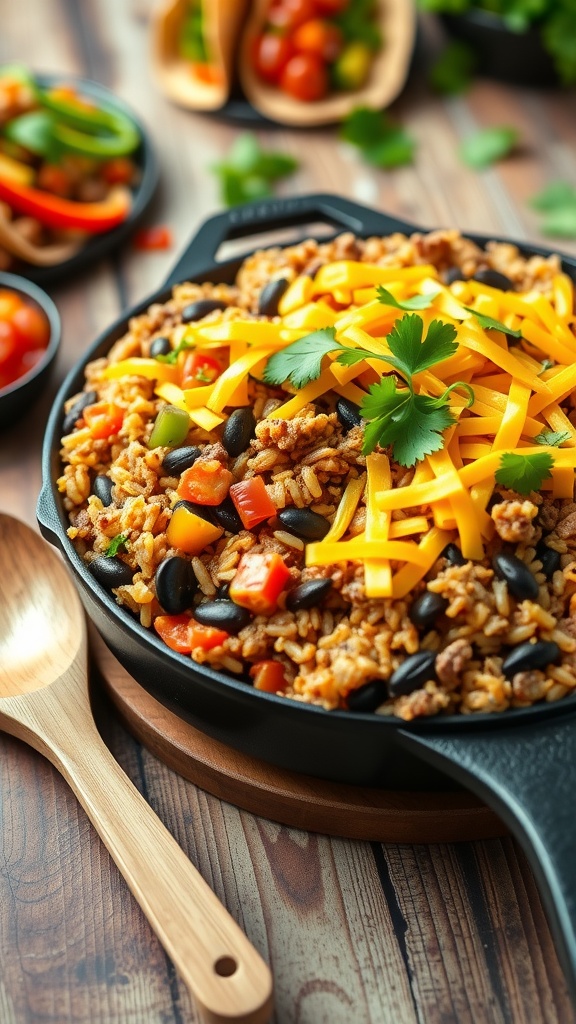 One-Pan Taco Rice Skillet Recipe