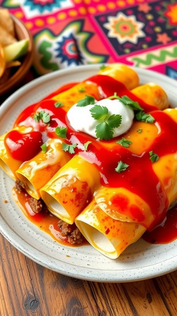 Simple Cheesy Beef Enchiladas Recipe with 4 Ingredients