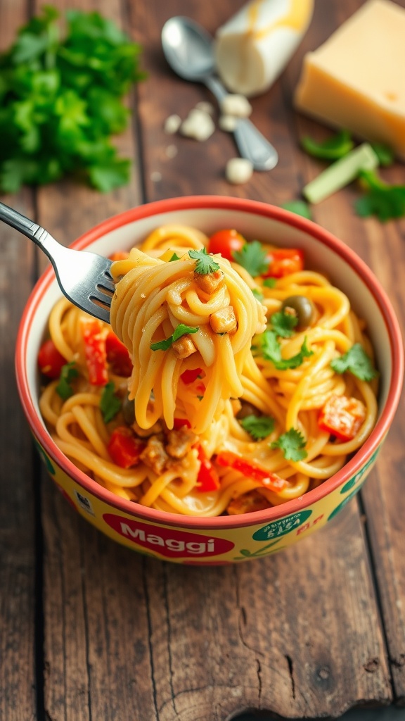 Cheesy Indian Maggi Noodles Recipe