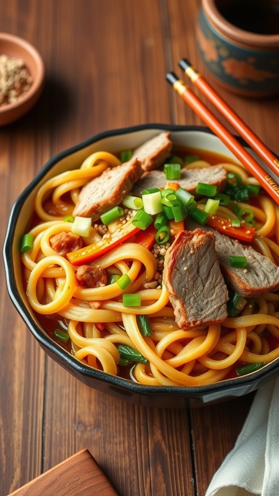 Savory Pork Udon Noodle Stir-Fry Recipe