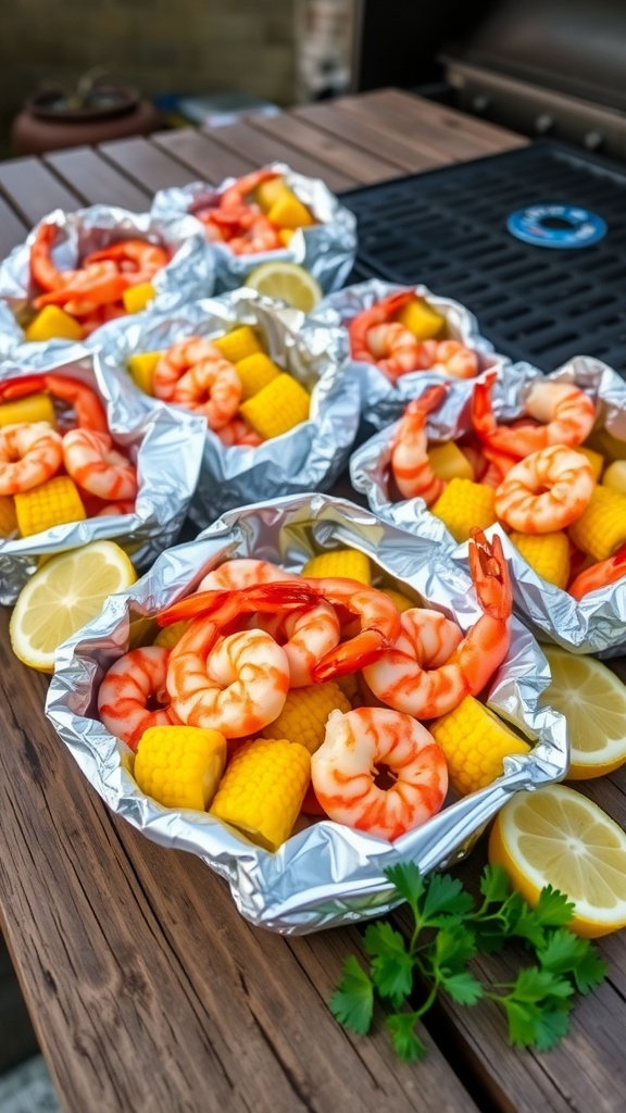 Savory Shrimp Boil Foil Packets Recipe
