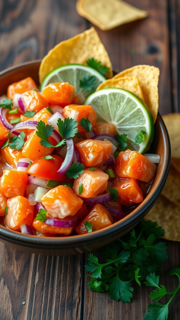 Fresh and Zesty Ceviche with Uncooked Salmon