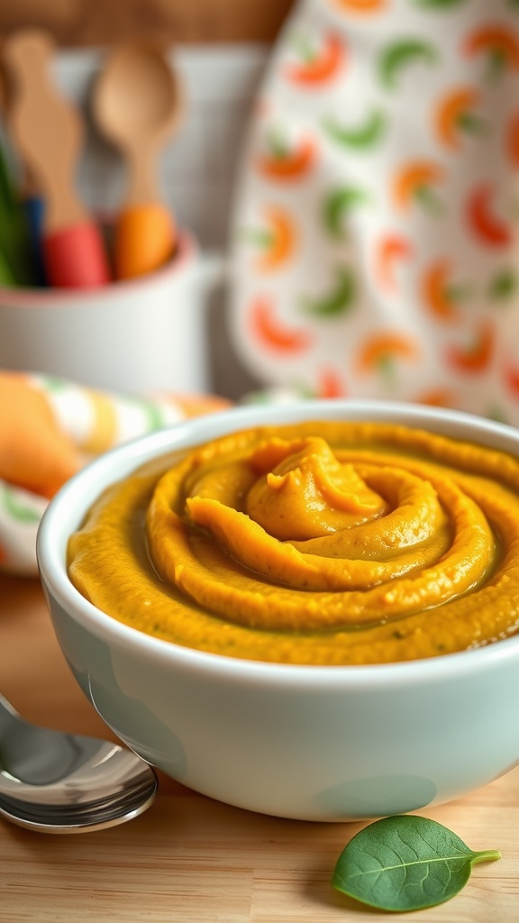 Nutritious Sweet Potato and Spinach Puree for Babies