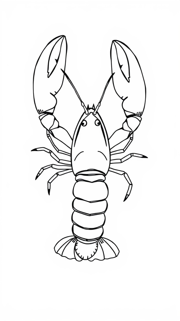 Lobster Line Drawing Guide