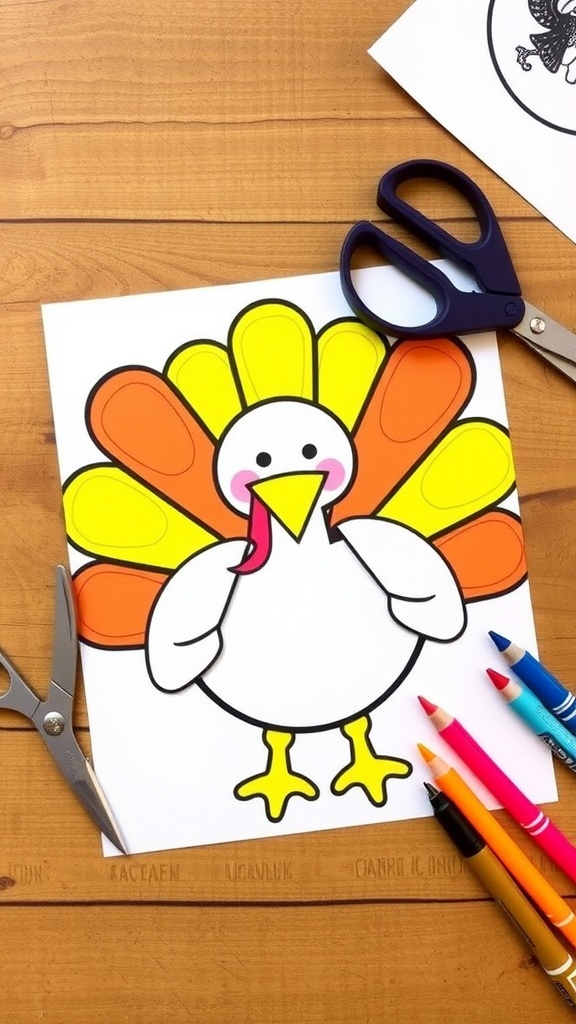 Printable Free Turkey Template for Thanksgiving