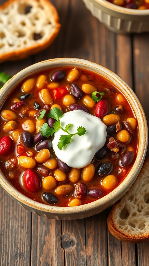 Savory Mixed Bean Chili Recipe