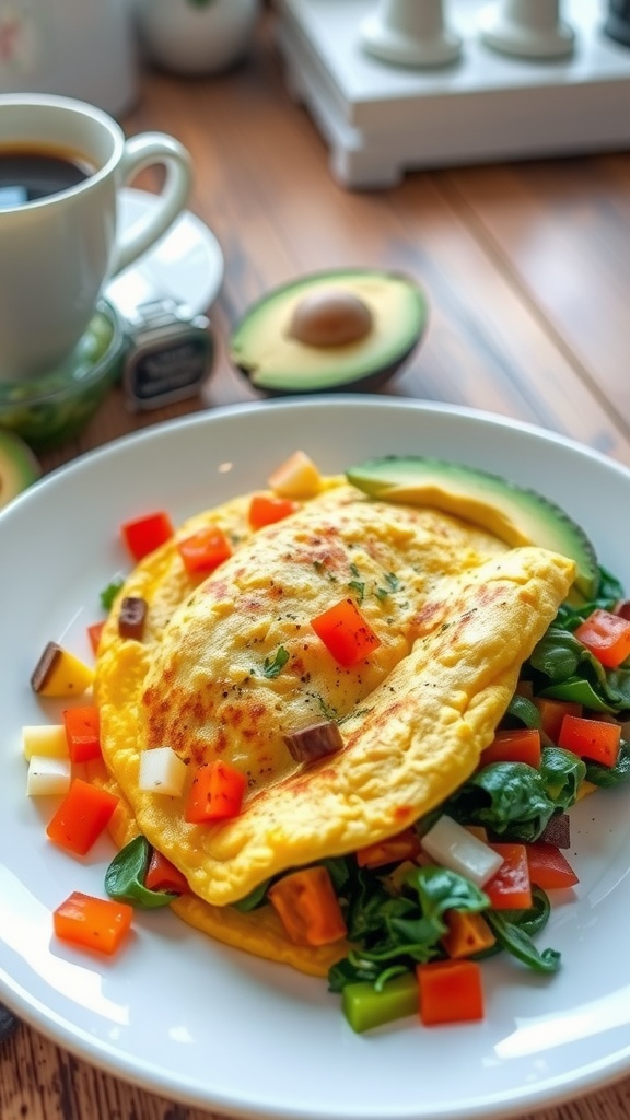 Fluffy Vegetable Egg Omelette Recipe