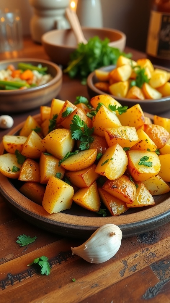 Savory Garlic Roasted Potatoes Recipe