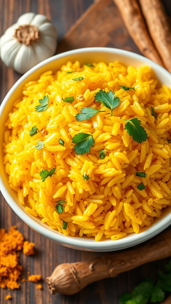 Fragrant Garlic Turmeric Rice Recipe
