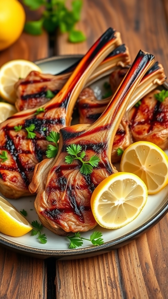 Savory Grilled Lamb Chops with Garlic and Herbs