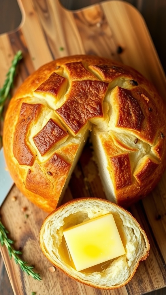 Savory 50 Clove Garlic Dutch Oven Bread