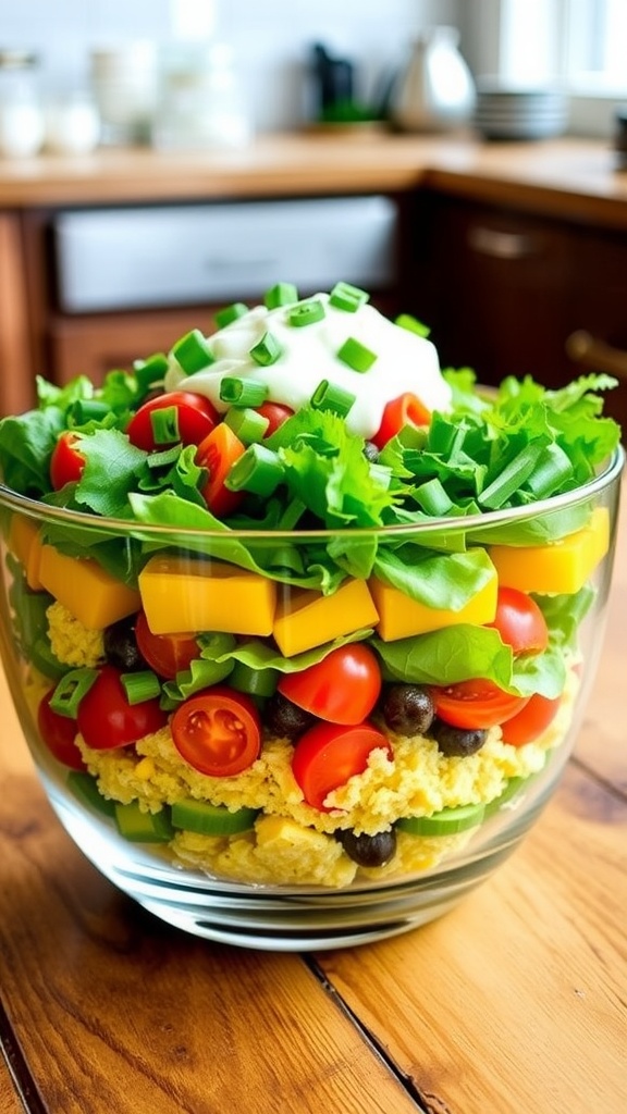 Savory 7 Layer Cornbread Salad Recipe