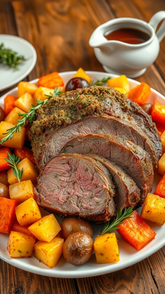 Savory Herb-Crusted Beef Roast Dinner