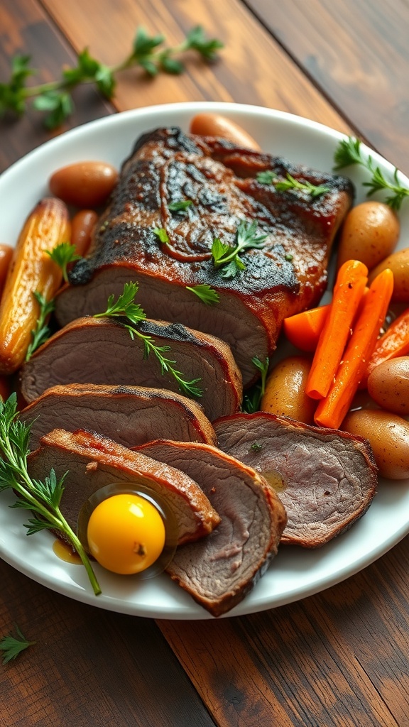 Savory Garlic Herb Beef Roast Dinner Recipe