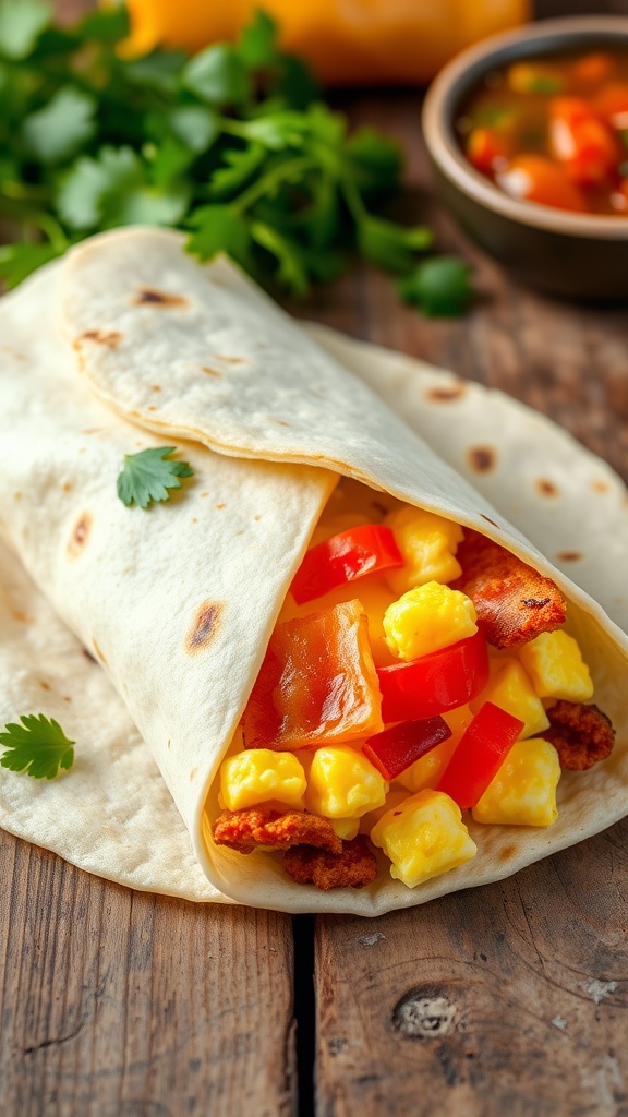 Savory Egg Tortilla Breakfast Wrap