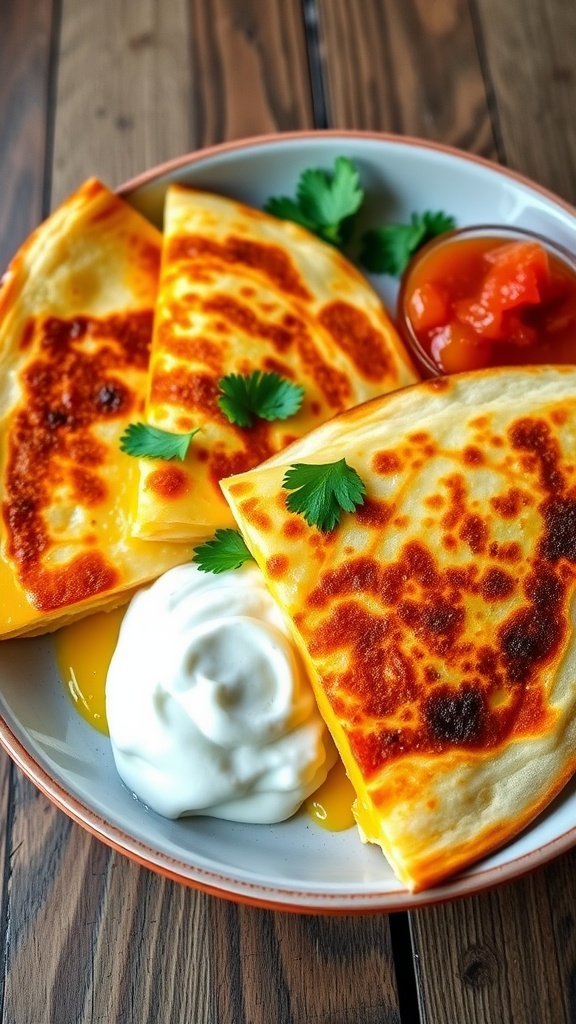 Cheesy and Crispy Cheese Quesadilla Recipe