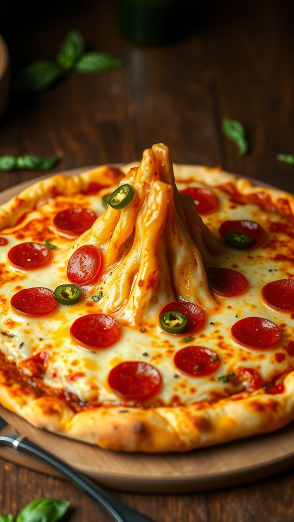 Cheesy Volcano Pizza with a Spicy Kick