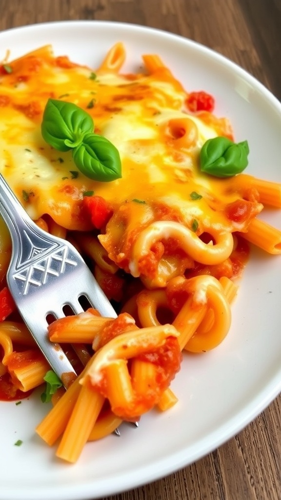 Cheesy Baked Ziti with Marinara Sauce