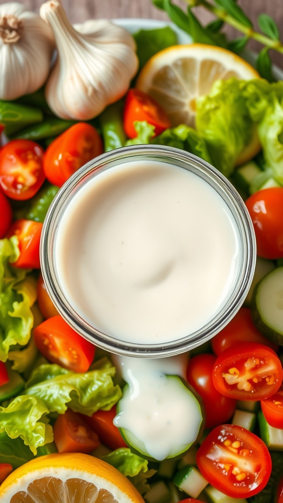 Creamy Garlic Salad Dressing Recipe