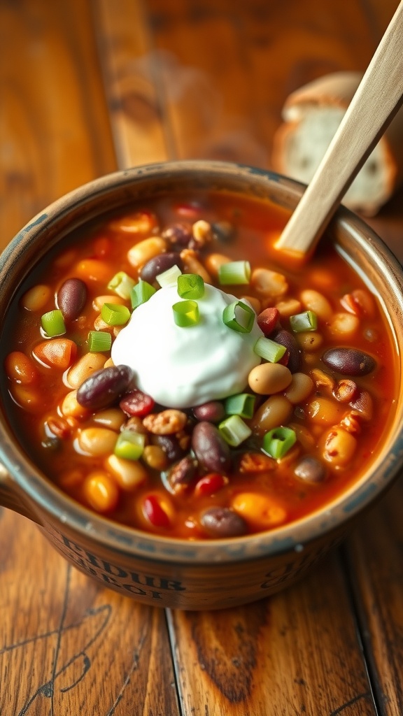 Hearty 7 Bean Crockpot Chili Recipe