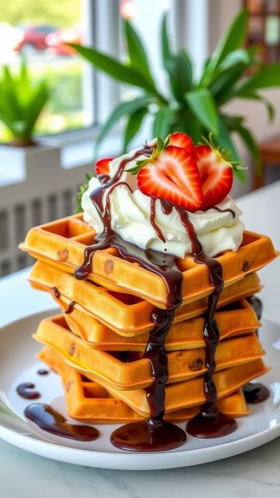 Decadent Chocolate Chip Dessert Waffles Recipe