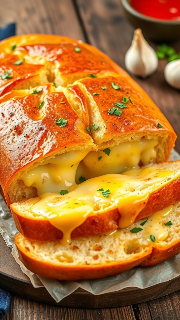 Cheesy and Flavorful Four Cheese Garlic Bread