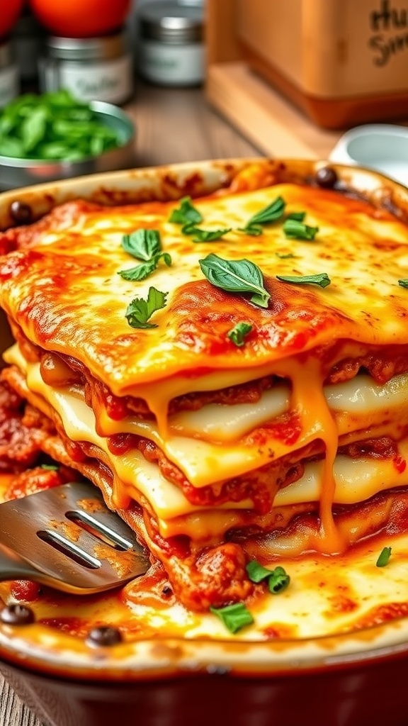 Rich and Cheesy Four Cheese Lasagna Recipe