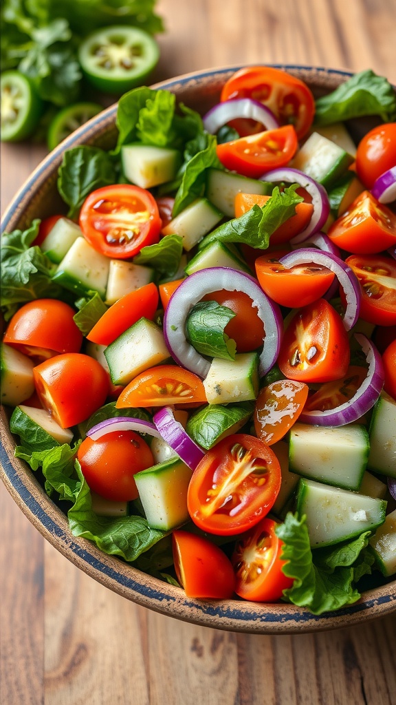 Fresh Garden Salad with Vinaigrette Dressing