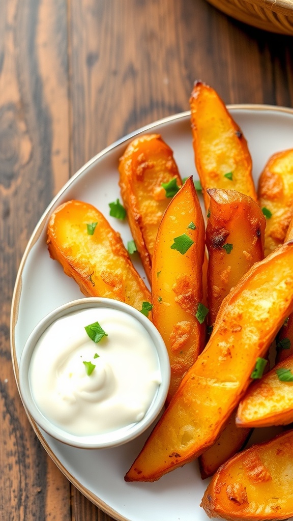 Crispy Homemade Fried Potato Wedges