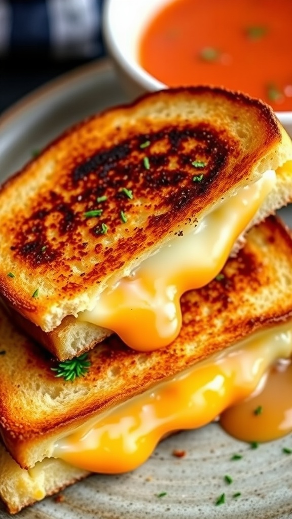 Toasty Garlic Grilled Cheese Sandwich