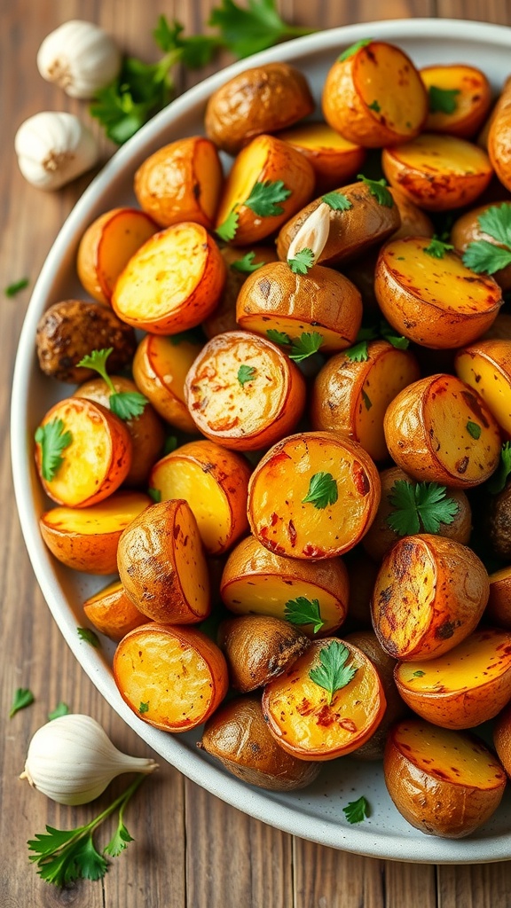 Crispy Garlic Oven Roasted Potatoes