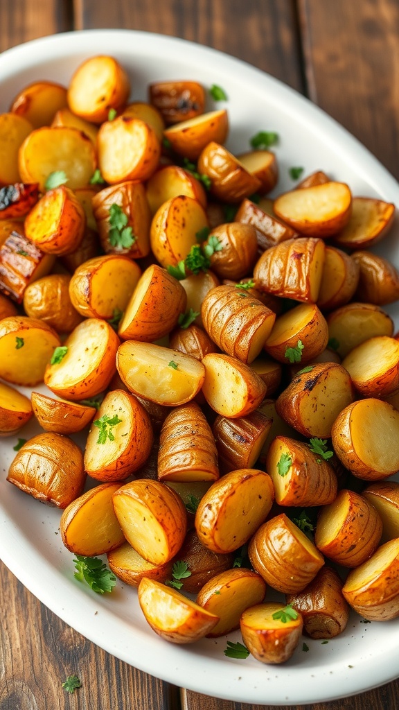 Crispy Garlic Oven Roasted Potatoes Recipe