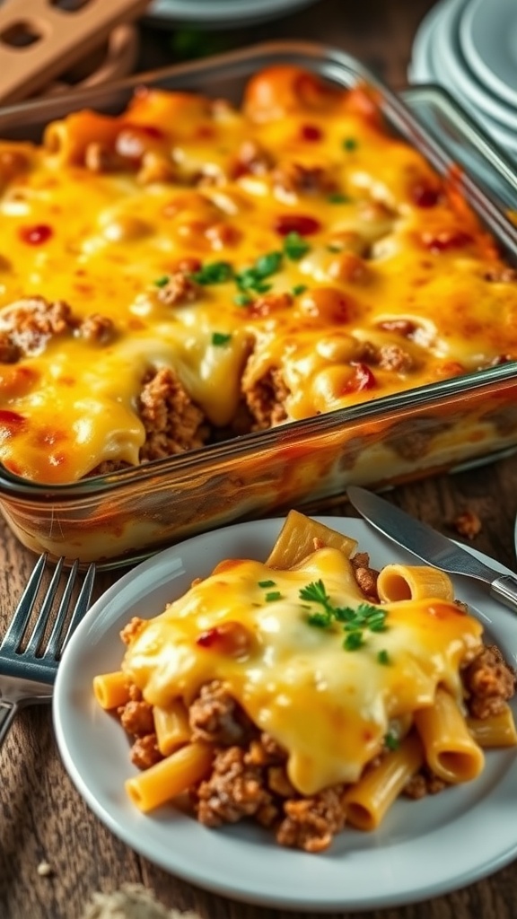 Savory Cheesy Hamburger Casserole Recipe
