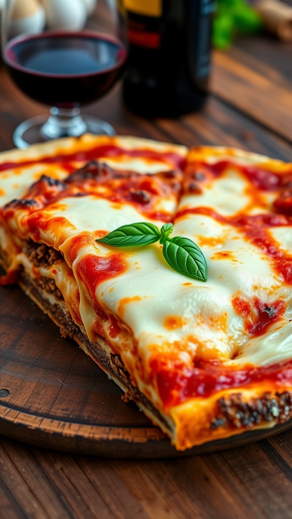 Cheesy Lasagna Pizza Delight